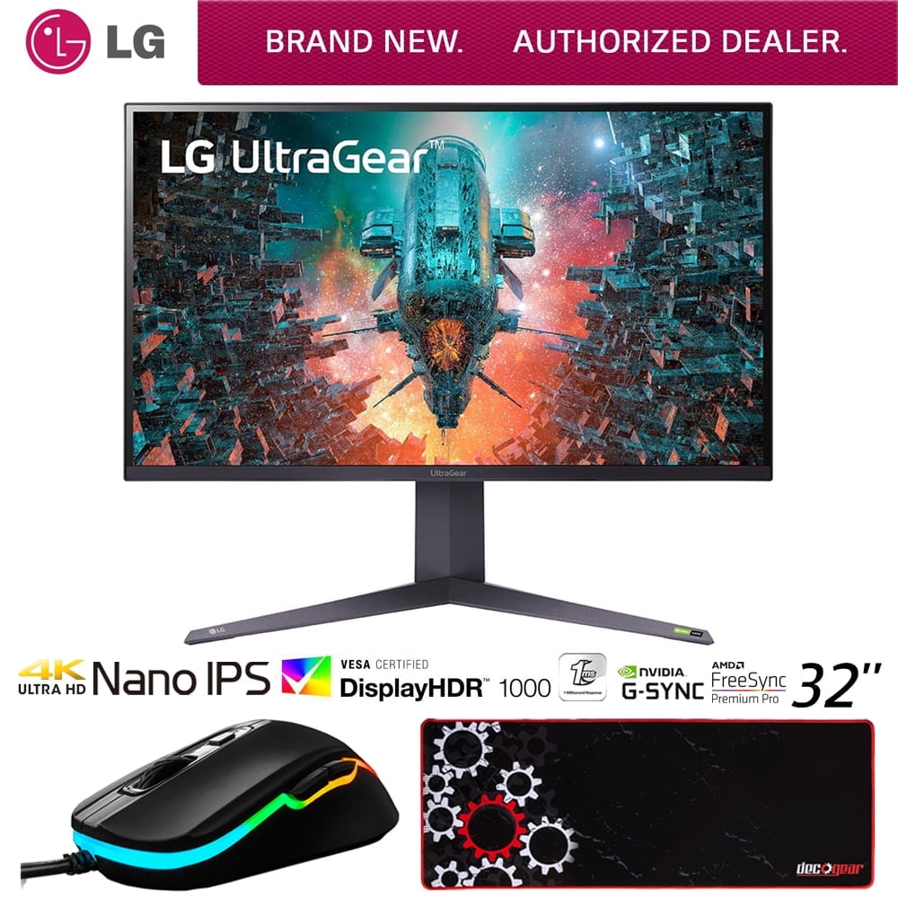 LG 32GQ950-B 32" UltraGear UHD 4K Nano IPS with ATW 1ms 144Hz Monitor with G-SYNC Bundle with ...