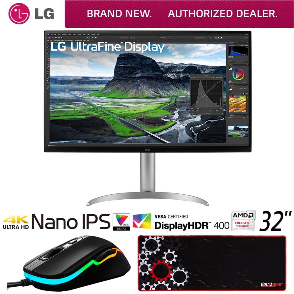 LG 32UQ85R-W 32" UltraFine UHD 4K Nano IPS Monitor with ATW VESA DisplayHDR 400 Bundle with Deco ...