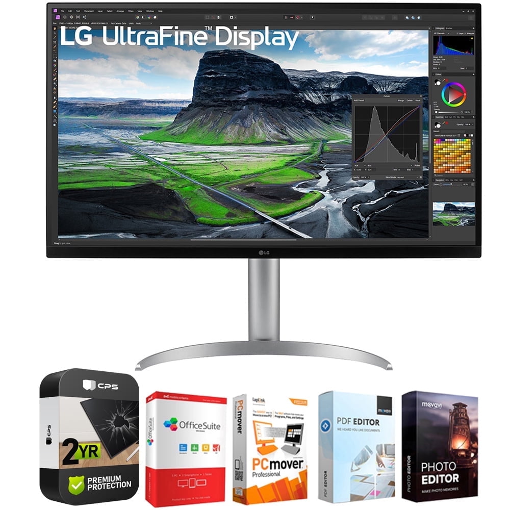 LG 32UQ85R-W 32" UltraFine UHD 4K Nano IPS Monitor with ATW VESA DisplayHDR 400 Bundle with ...