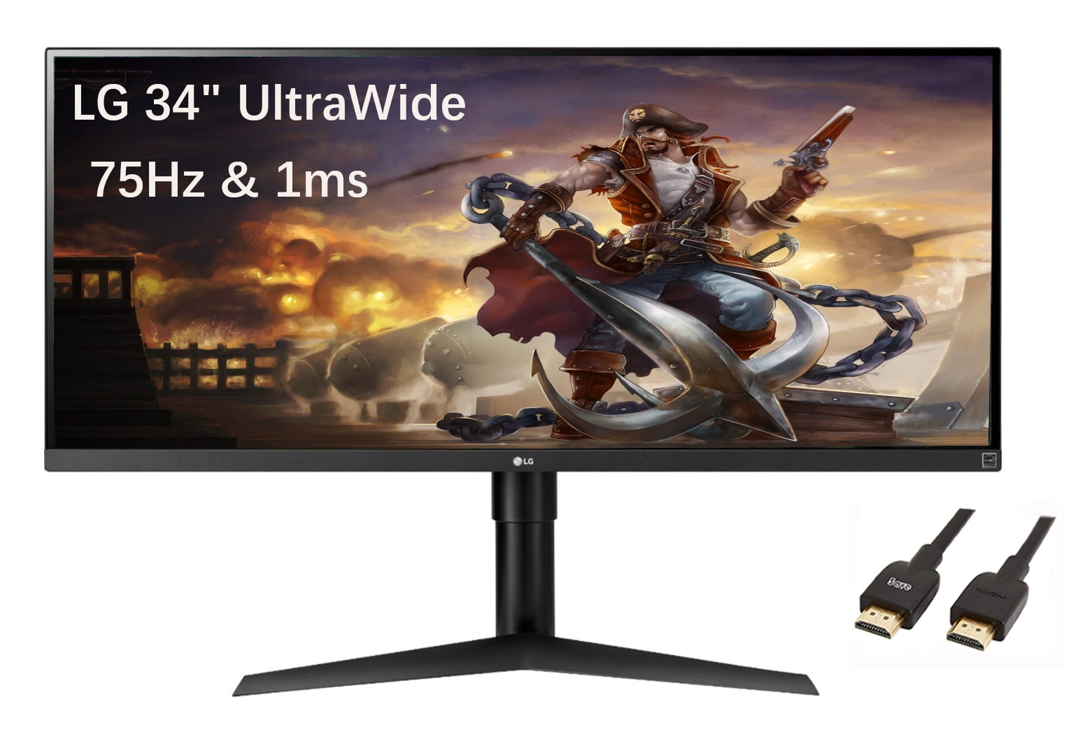 LG 34" UltraWide FHD Computer Monitor,75Hz,1ms,21:9 VESA DisplayHDR 400 ...