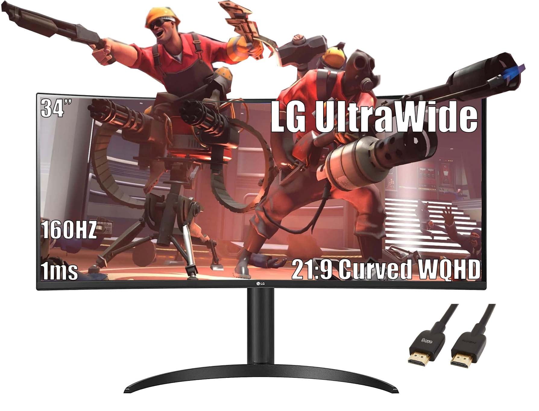 LG 34" UltraWide QHD (3440x1440) Curved Monitor, 21:9 VA Display, 160Hz ...