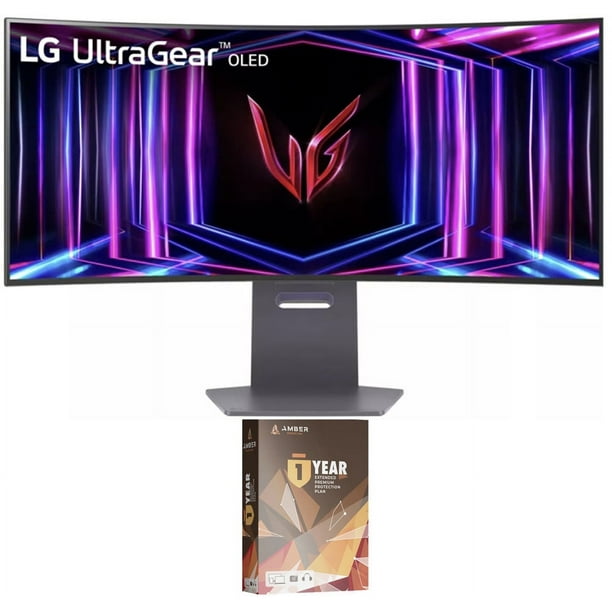 LG 34GS95QE-B 34 Inch UltraGear Curved OLED Gaming Monitor with 1 Year Extension Amber ...