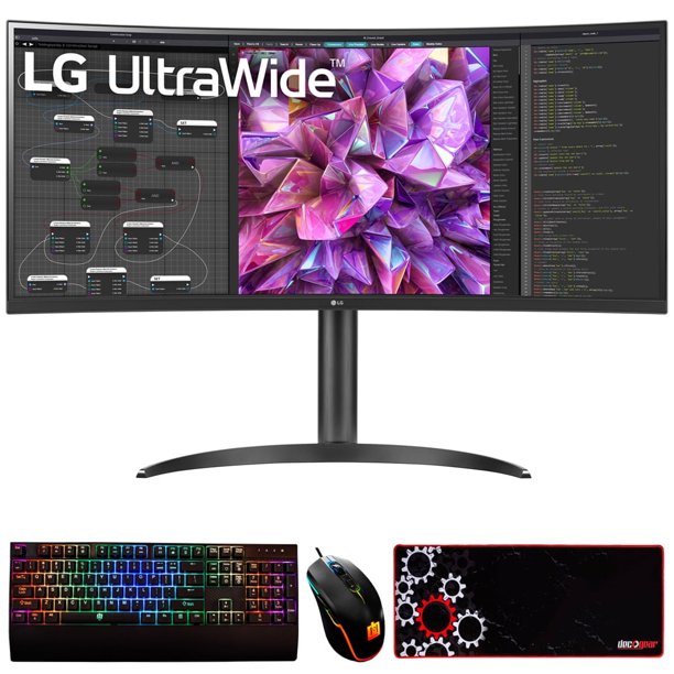 LG 34WQ75C-B 34" Curved UltraWide QHD IPS PC Monitor Bundle with Deco ...