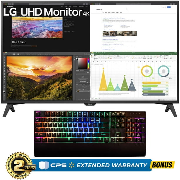 LG 43UN700T-B 43" 4K UHD 3840x2160 IPS USB-C HDR 10 Monitor Bundle with ...