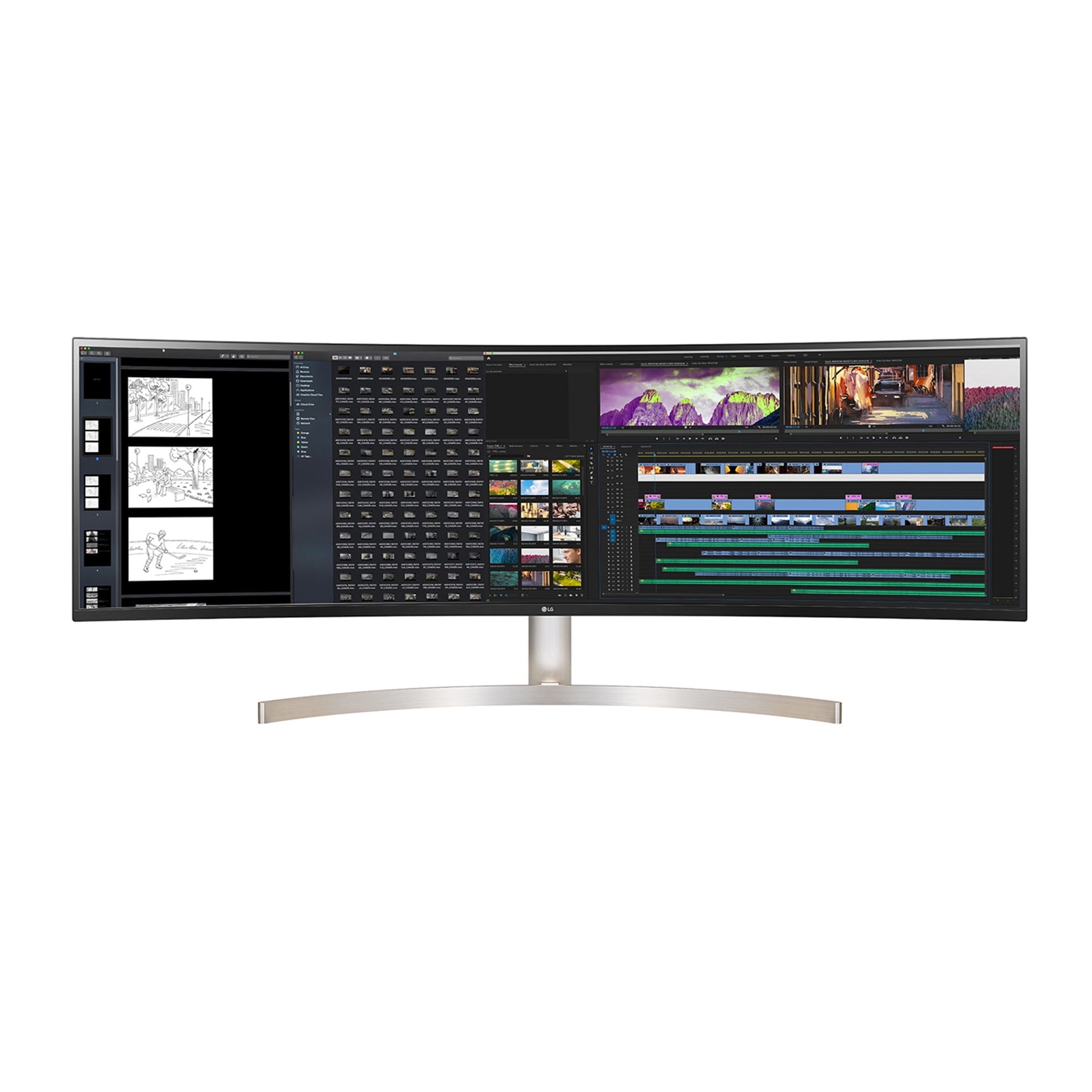 "LG 49"" UltraWide Dual QHD IPS Curved LED Monitor, 32:9, HDR 10, 5120 ...