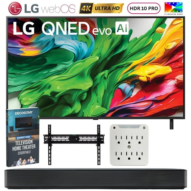 LG 55 inch Mini LED QNED AI 4K QNED85A Smart TV (2025) Bundle with SKM1 ...