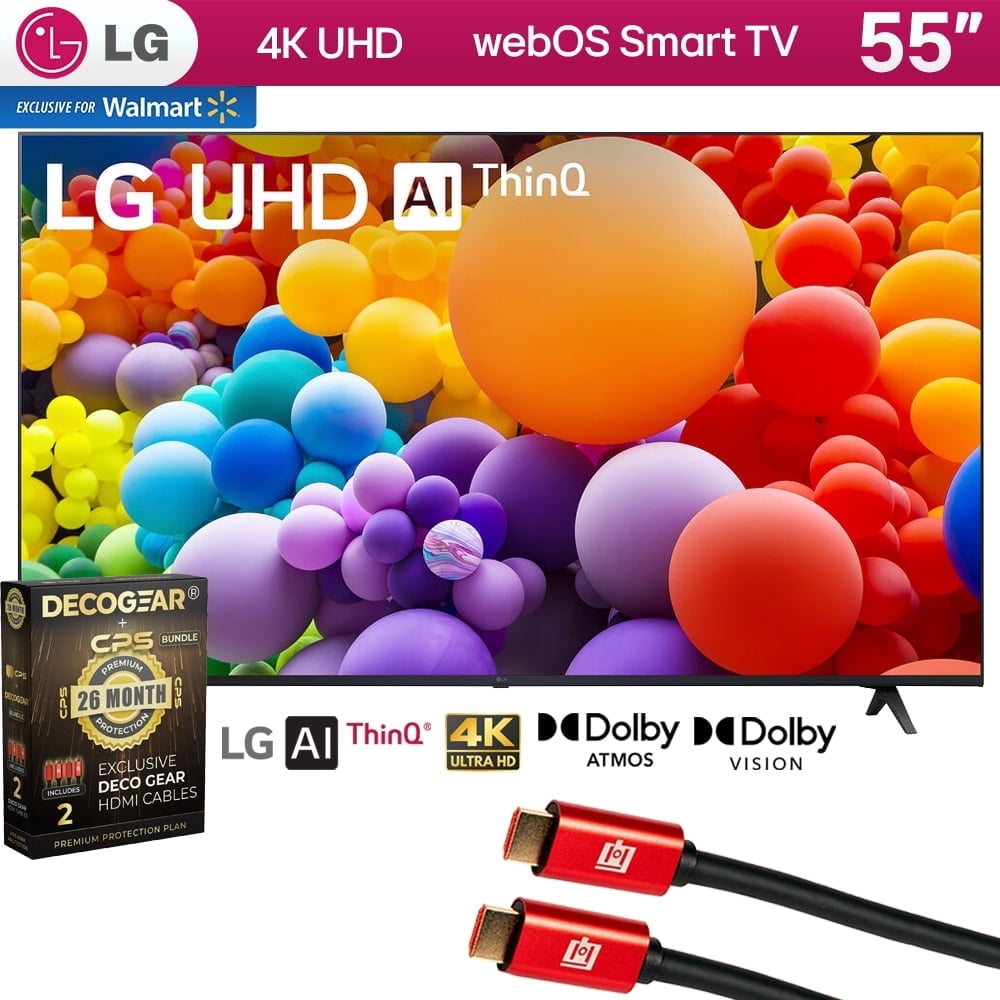 LG 55UT7570PUB 55-Inch UT75 Series LED Smart TV 4K (2024) Bundle with ...