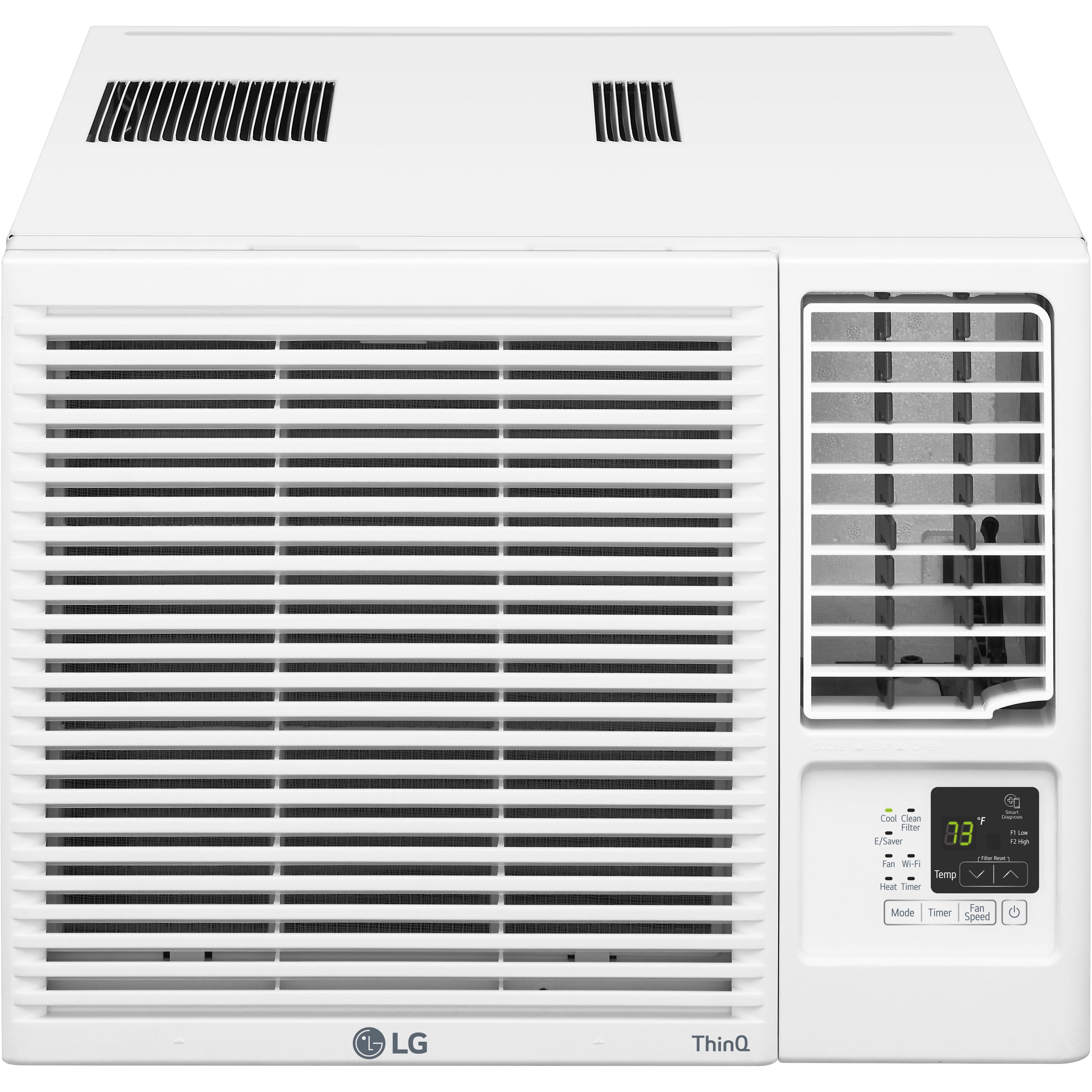 LG ThinQ 7,600 BTU Smart Window Air Conditioner with Supplemental Heat ...