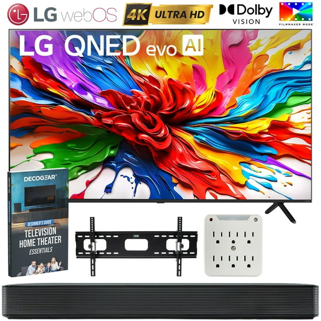 LG 85QNED92AUA 85 inch QNED evo AI 4K Mini-LED Smart TV (2025) Bundle with SKM1 2.0-Ch. Soundbar ...