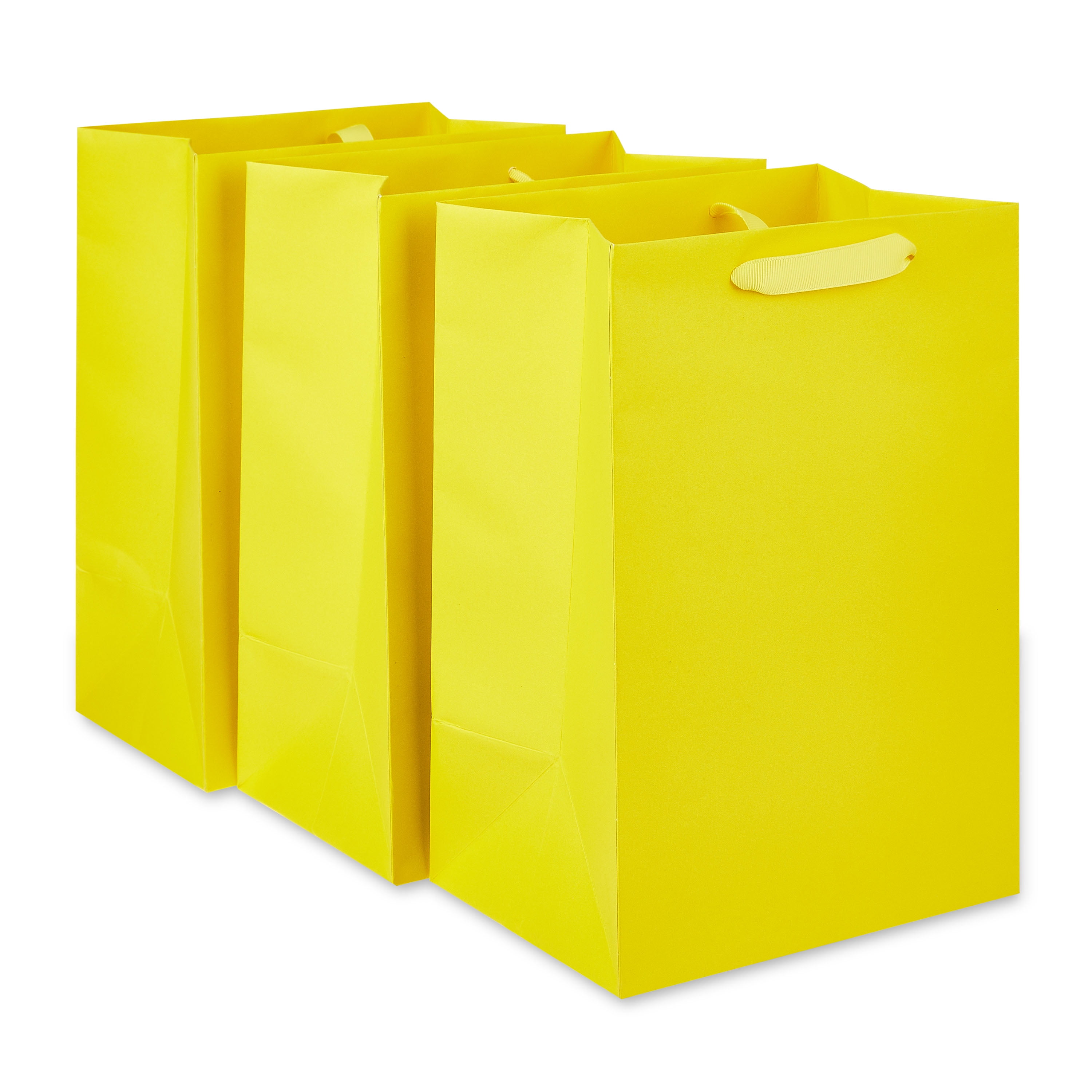 Large Yellow Gift Bags, 7" x 10", 3 Count, by Way To Celebrate ...