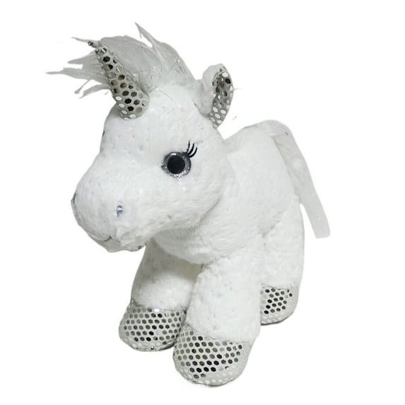 Disco Unicorn Christmas Plush, Silver and White, 13.5", by Holiday Time ...
