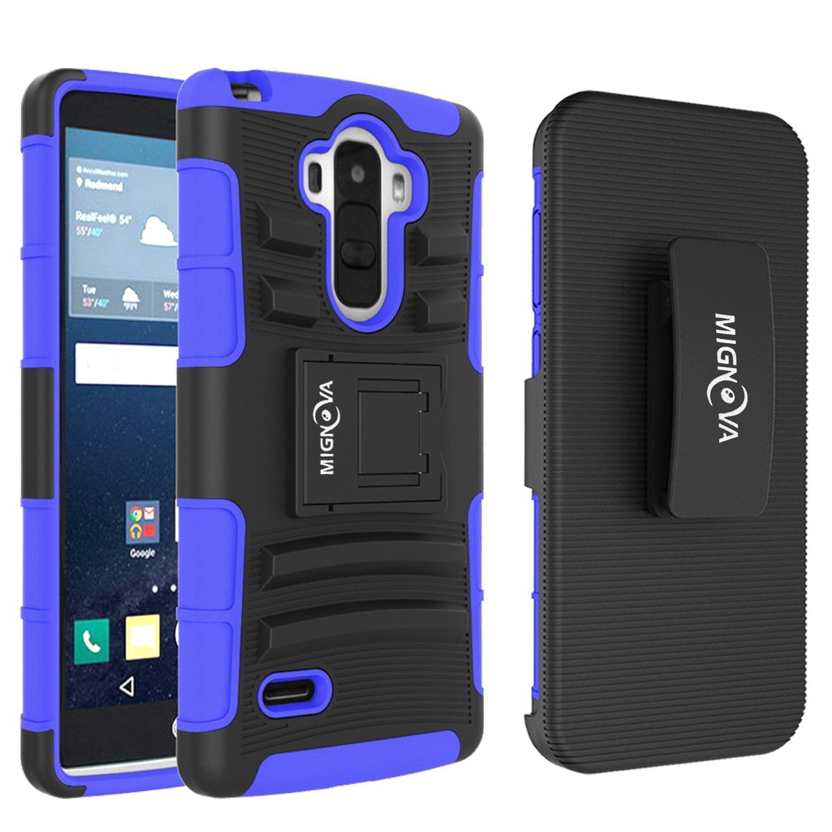 LG G6 Case, Mignova Rugged Plastic Heavy Duty Armor Holster Defender ...