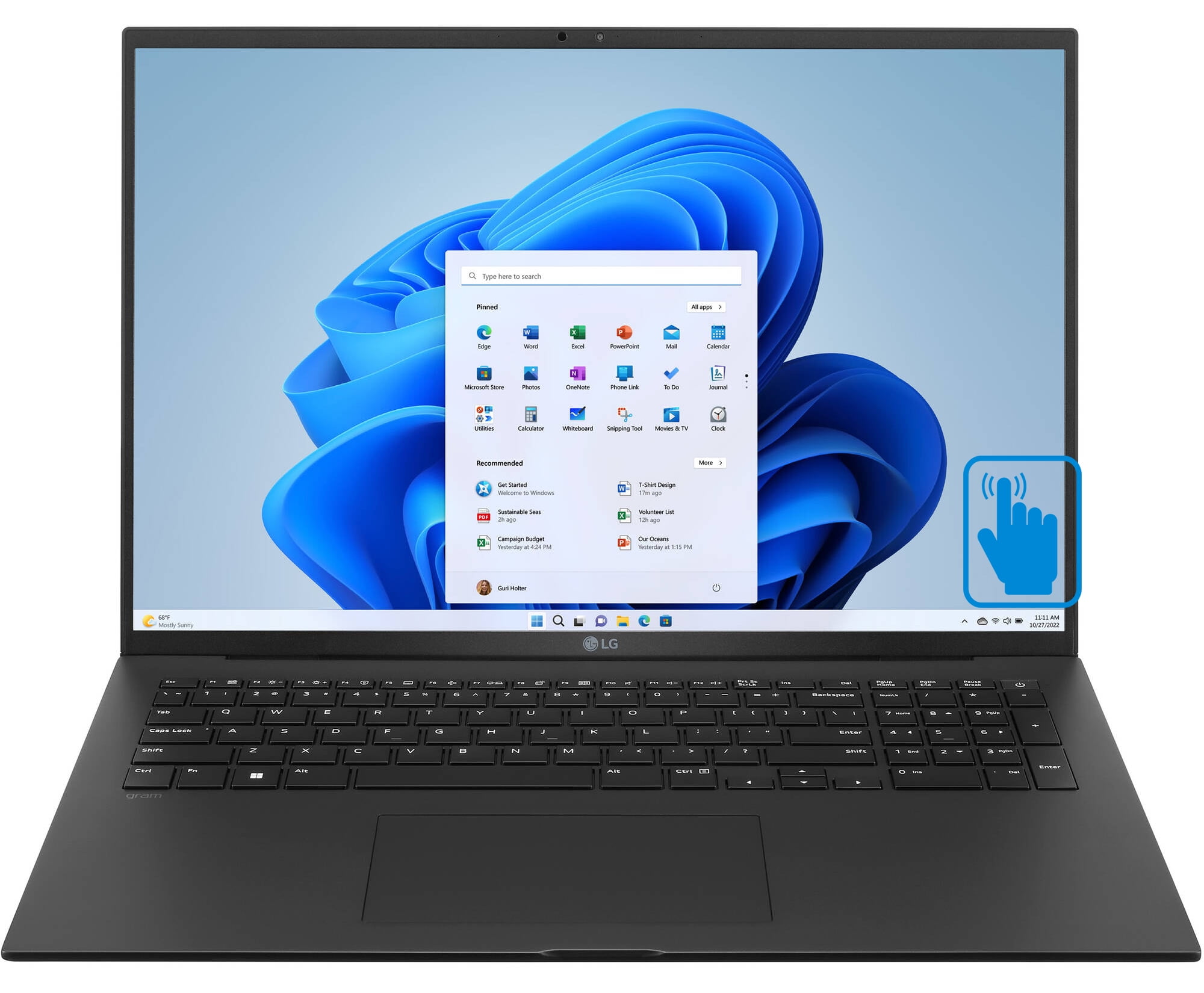 LG Gram 17 Touchscreen Laptop 17.0in WQXGA IPS Intel Evo Platform (12-Core Intel i7-1360P, 16GB ...