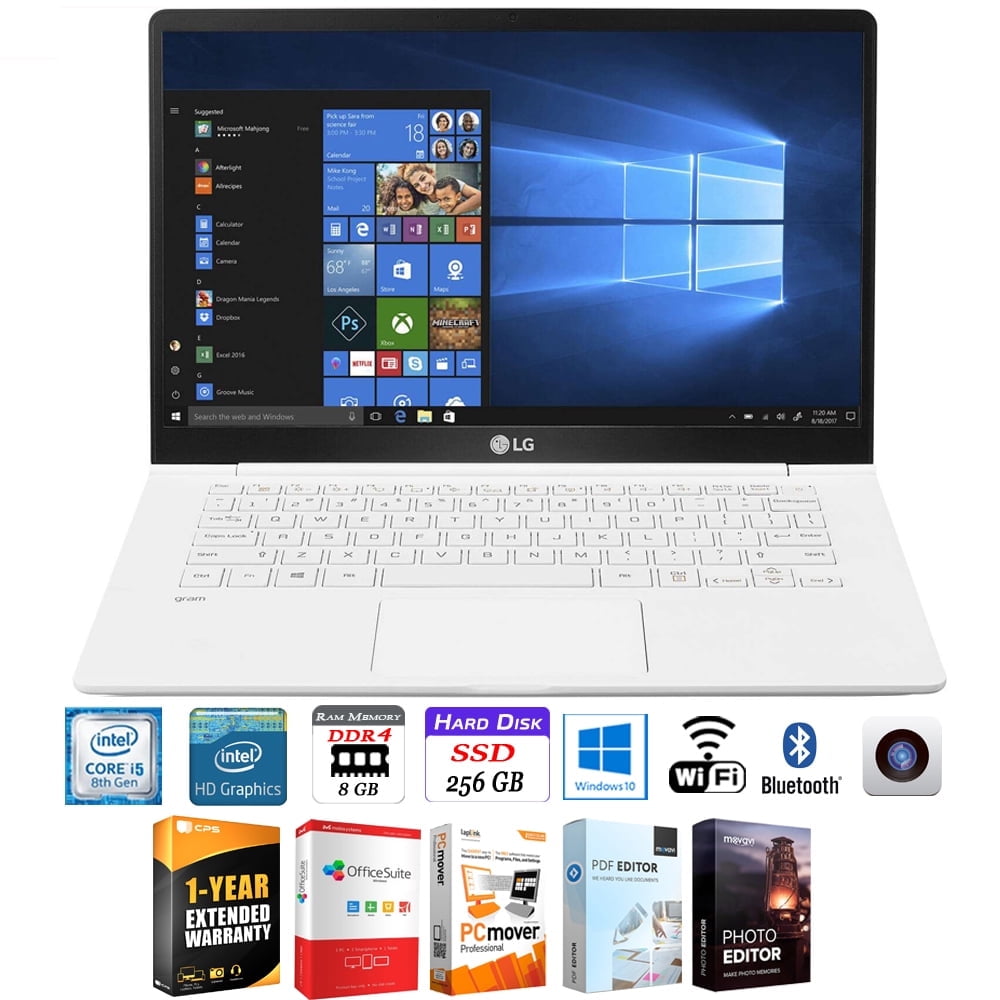 LG Gram Thin Laptop - 14" Full HD IPS Display, Intel Core i5 8265U 14Z990-U.AAW5U1 + Elite Suite ...