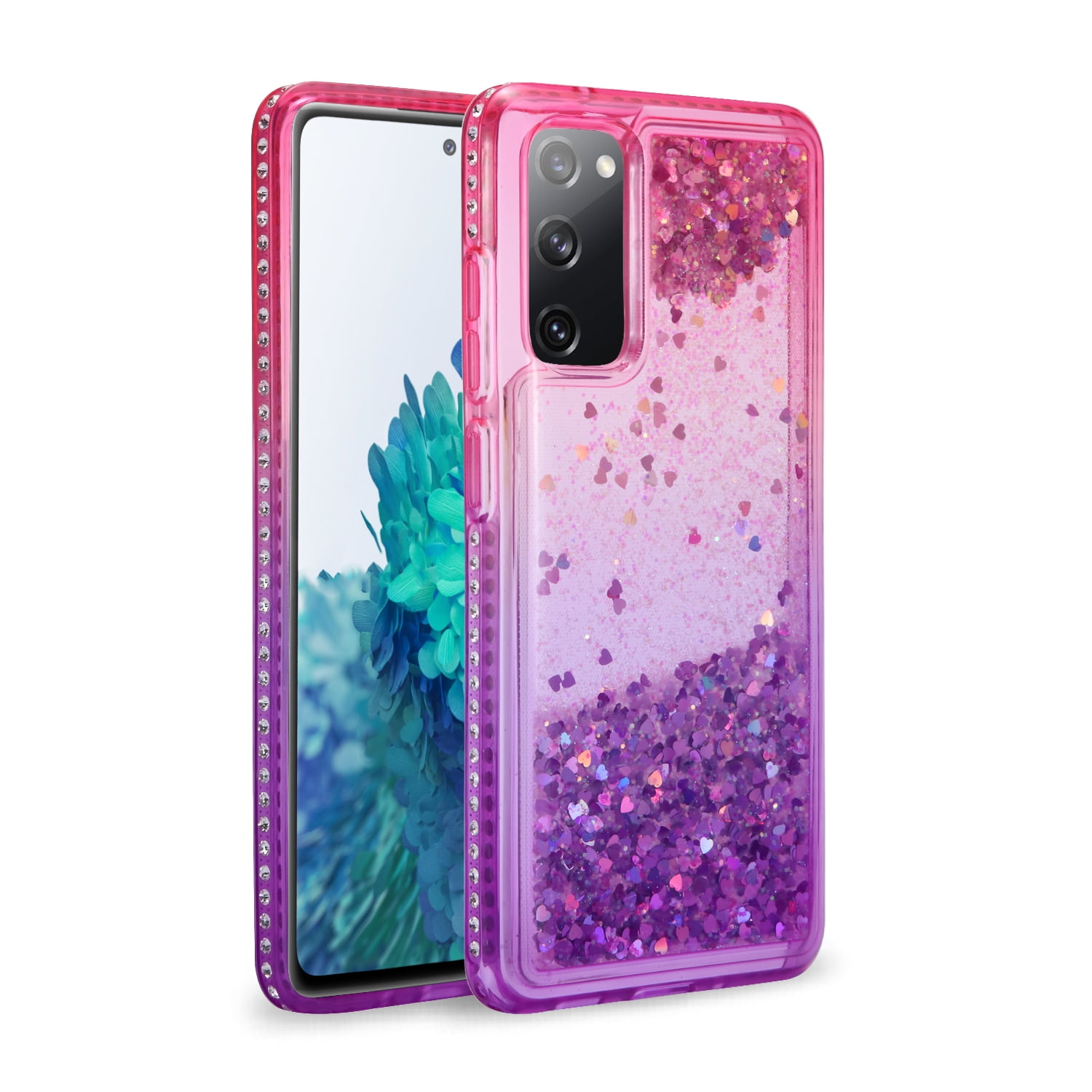 LG K22/LG K22 Plus/LG K32 Phone Case, Slim Liquid Glitter Dual Colors ...