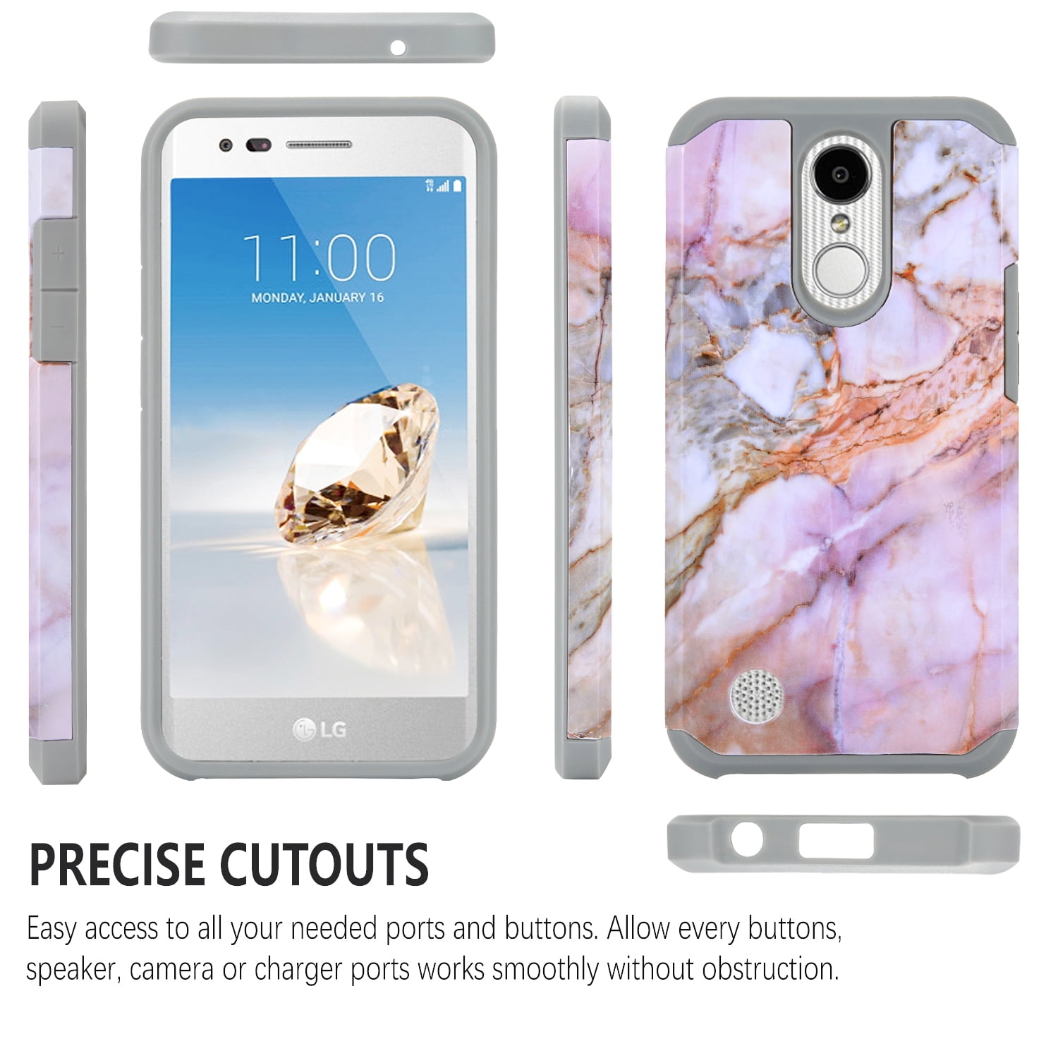 LG K30, LG Premier Pro LTE, LG K10 2018 Case, Circlemalls Dual Layer Protective Hybrid Armor ...