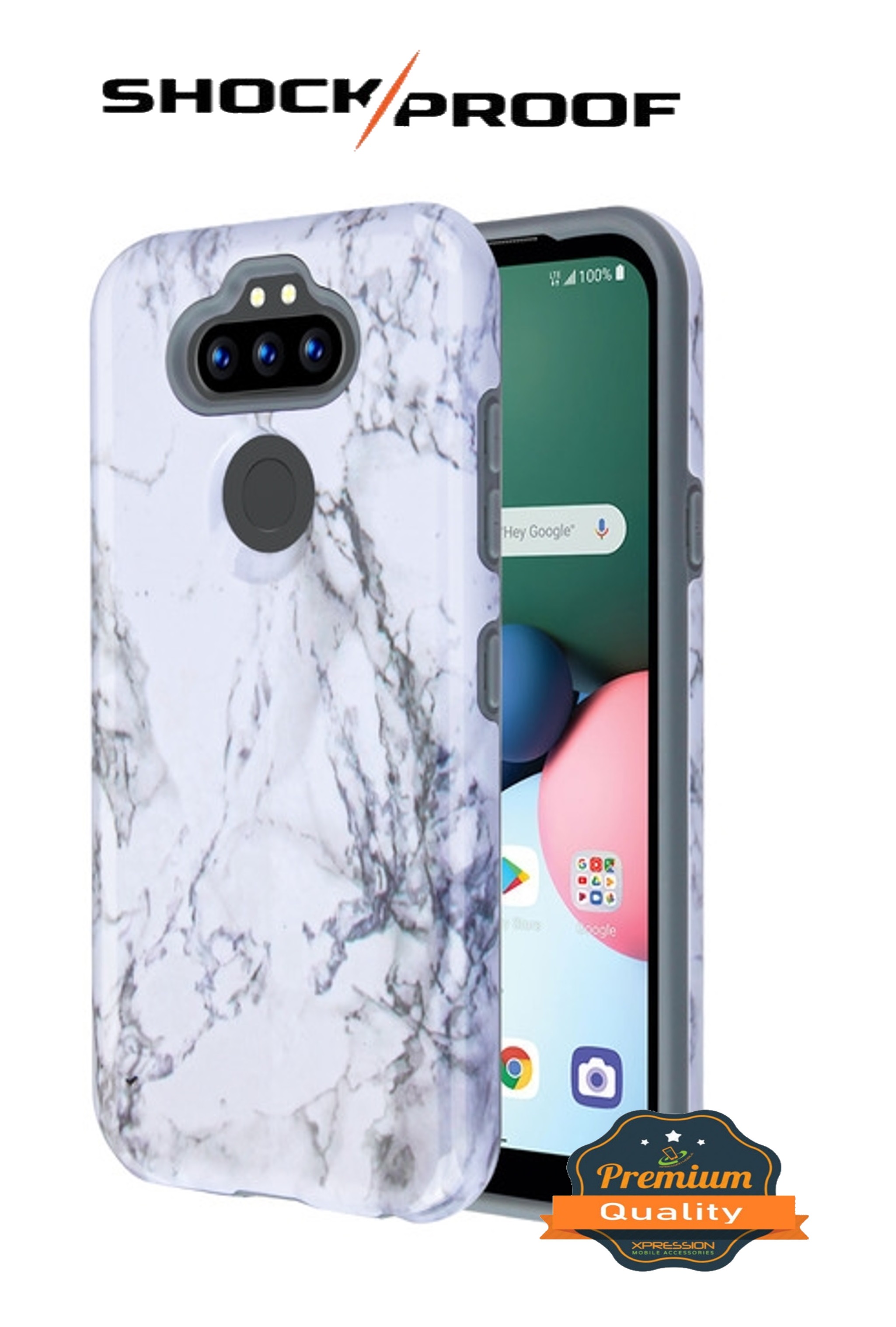 LG K31 /Aristo 5 /Fortune 3 Phone Case Marble Hybrid Armor impact ...