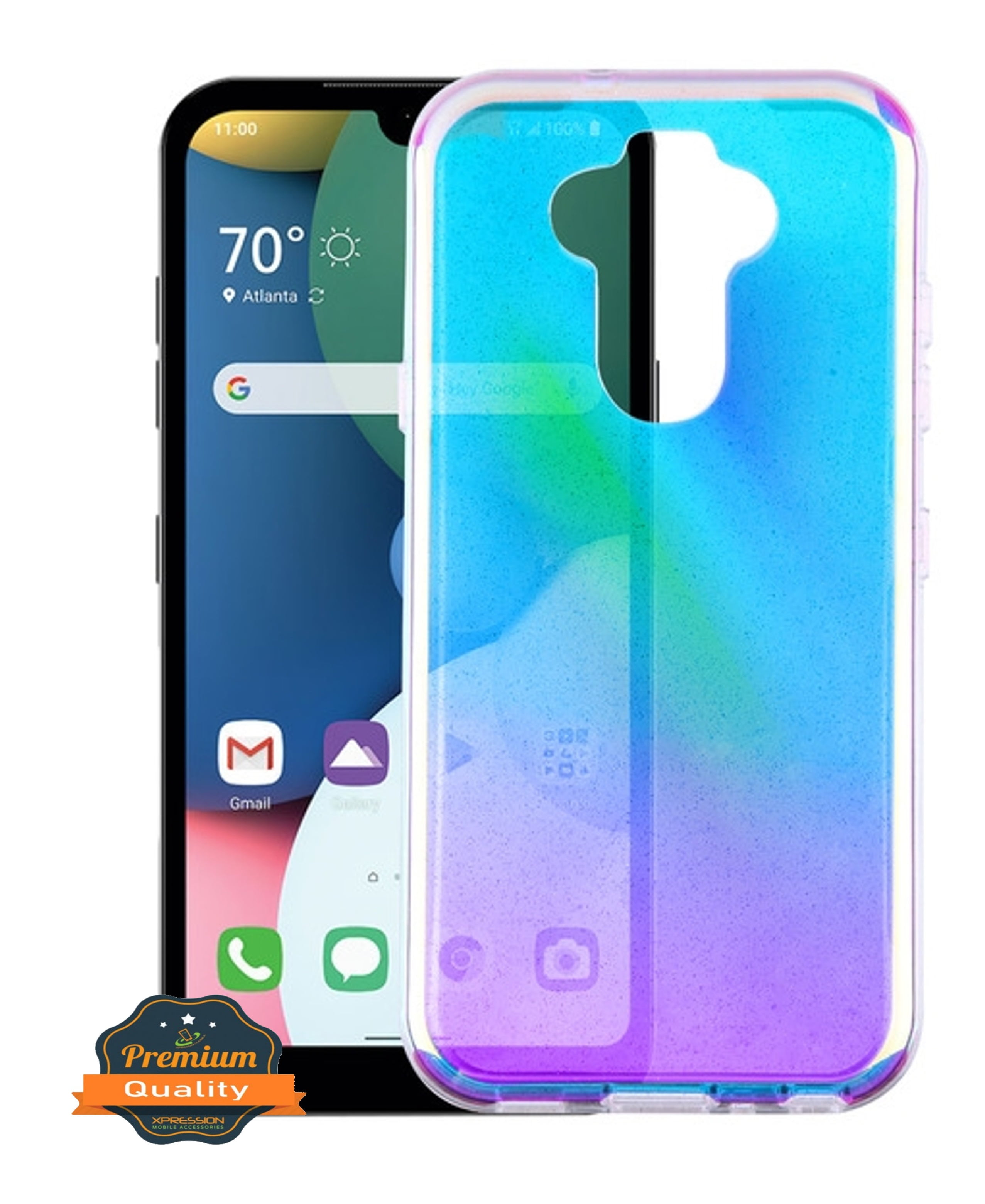 LG K31 /Aristo 5 /Fortune 3/Risio 4 Phone Case Gradual Colorful Transparent Stars Mirror Rainbow ...