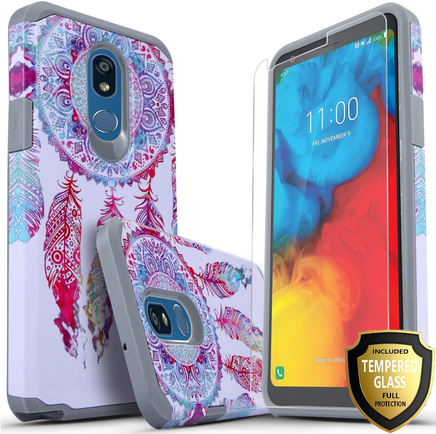 LG K40 Case, LG Solo LTE, LG K12 Plus / X4 2019 Case, With [Tempered ...