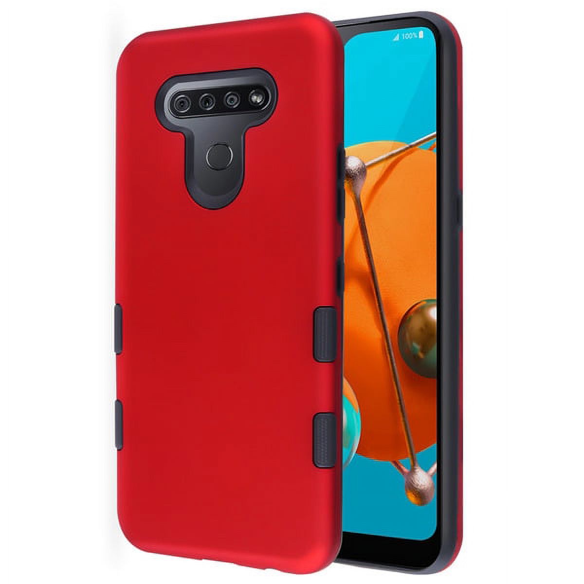 LG K51 Phone Case Stylish Dual Layers 2 in 1 Hard PC & TPU Soft Rubber ...