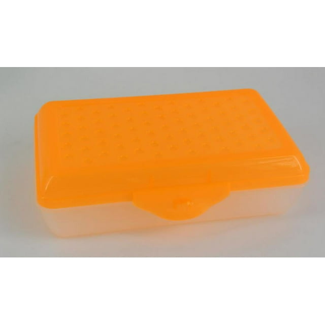 LG NEON PENCIL BOX;LARGE SCHOOL BOX;WHITE BASE,DESR & NEON LID;1-PACK ...