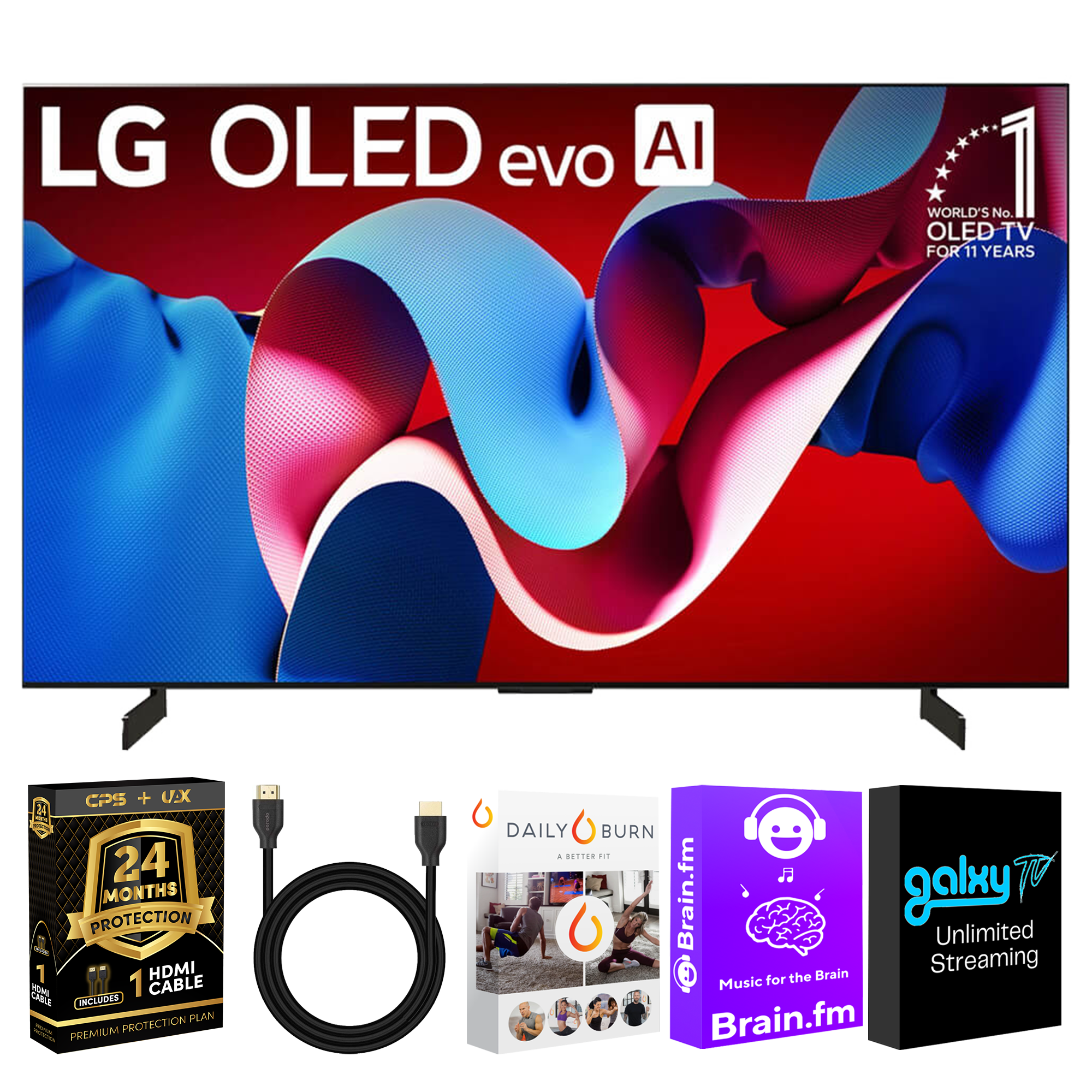 LG OLED55C4PUA OLED C4 55 Inch HDR 4K Smart OLED TV 144 HZ Refresh Rate + UAX 4K HDMI 2.0 Cable ...