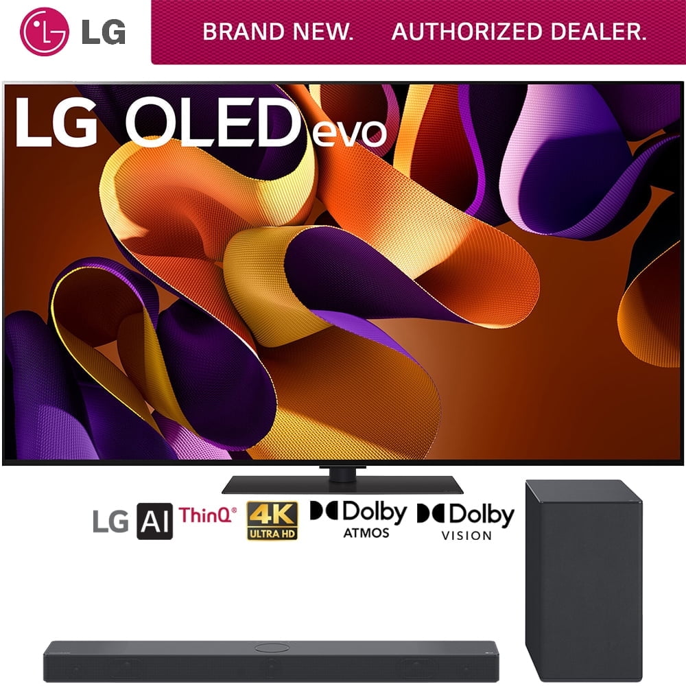 LG OLED55G4SUB 55 Inch OLED evo G4 Series Smart TV 4K HDR (2024) Bundle with LG SC9S Soundbar w ...