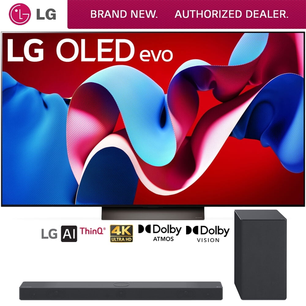 LG OLED77C4PUA 77 Inch Class OLED evo C4 Series Smart TV 4K Processor (2024) Bundle with LG SC9S ...