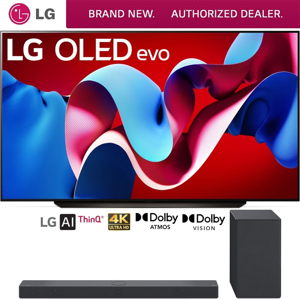 LG OLED83C4PUA 83 Inch Class OLED evo C4 Series Smart TV 4K Processor (2024) Bundle with LG SC9S ...