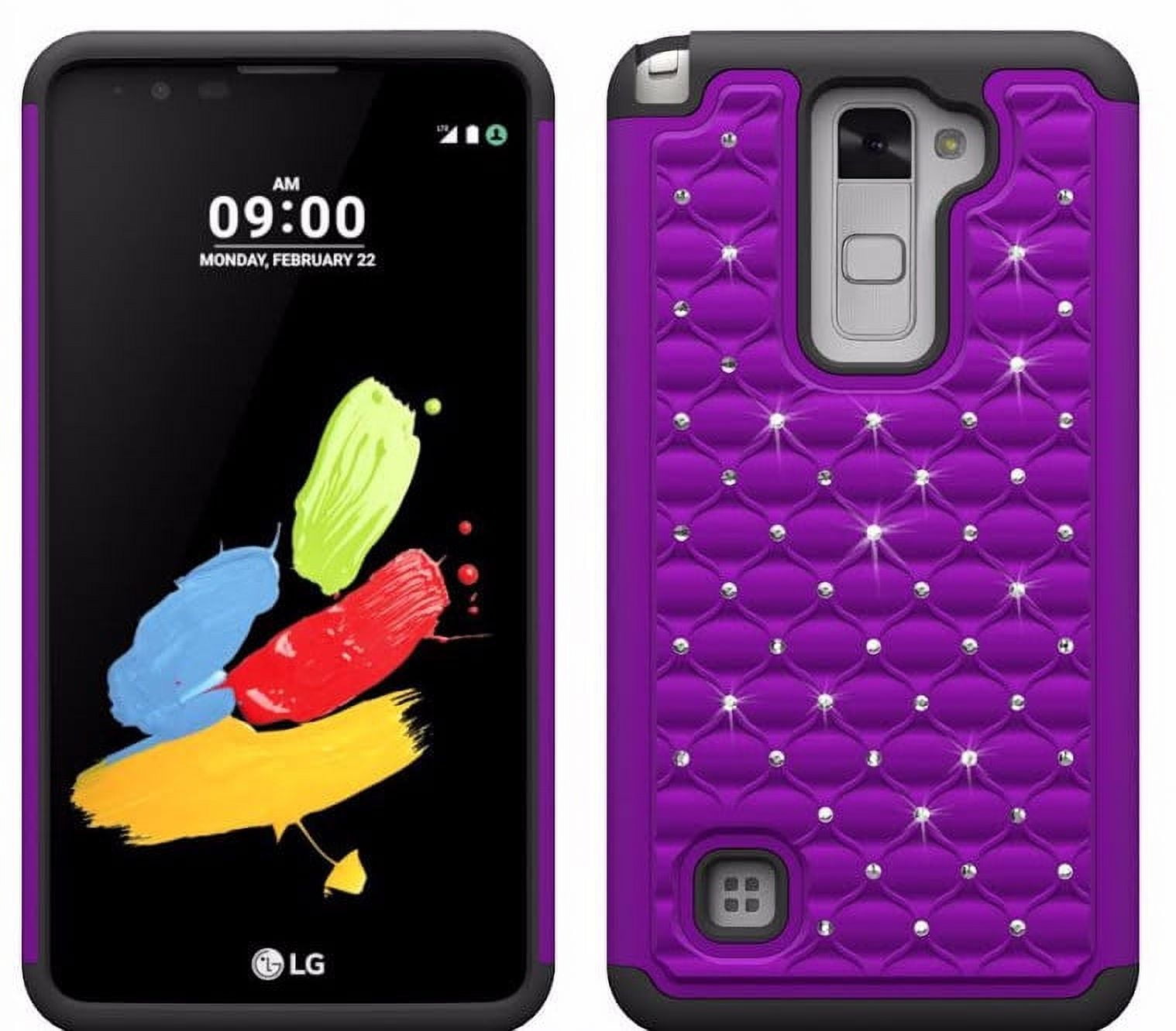 LG Stylo 2 Case, LG Stylo 2 V Diamond Rhinestone Dual Layered Slim ...