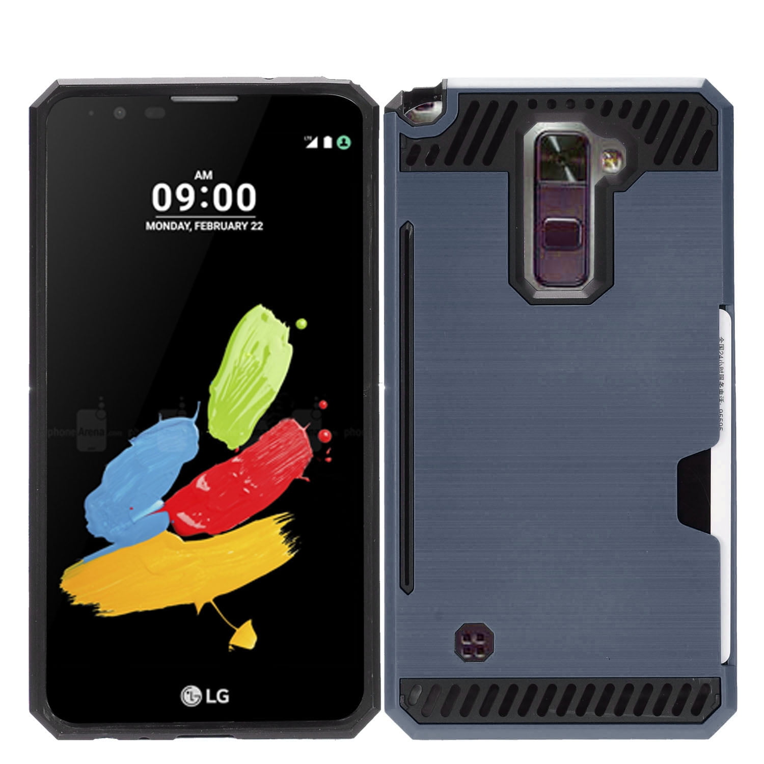 LG Stylo 2 Case, Zizo METALLIC HYBRID Cover with Credit Card Slot, Thin ...