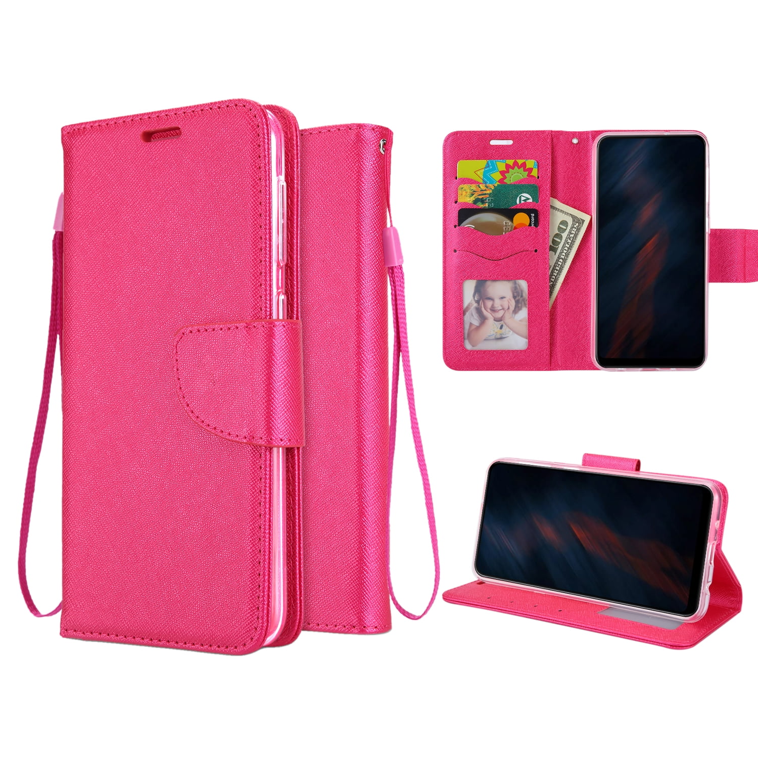 LG Stylo 5 Phone Case, Strong Protective Kickstand Wallet Compartments ...