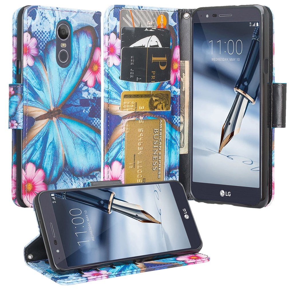 LG Stylo 5 / Stylo 5 Plus Case Leather Wallet Case Kickstand - Blue ...