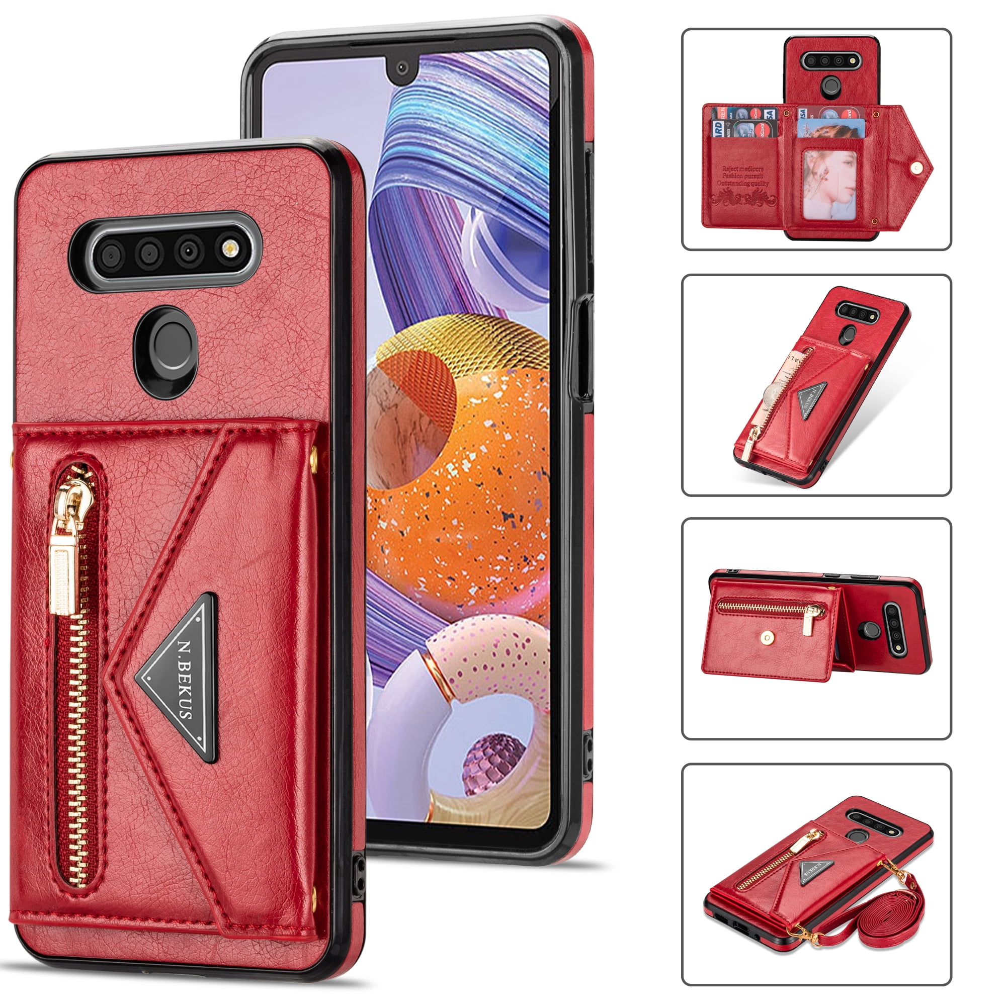 LG Stylo 6 Wallet Case, Soft PU Leather Kickstand Card Slots Holder ...