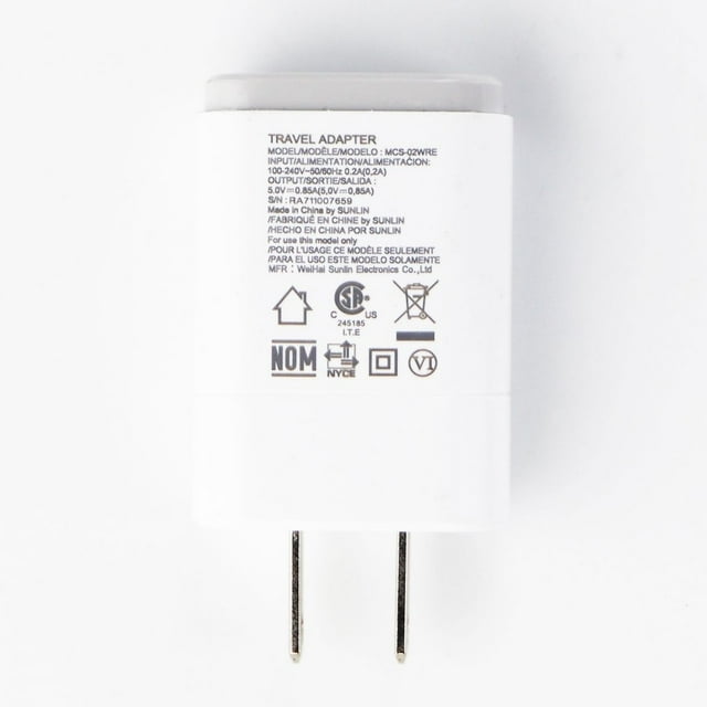 LG Travel Adapter Single 5V/0.85A USB Wall Charger (MCS-02WPE/RE ...