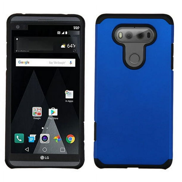LG V20 Case Dual Layer Protective Hybrid Armor Defender Case With Premium Screen Protector Blue