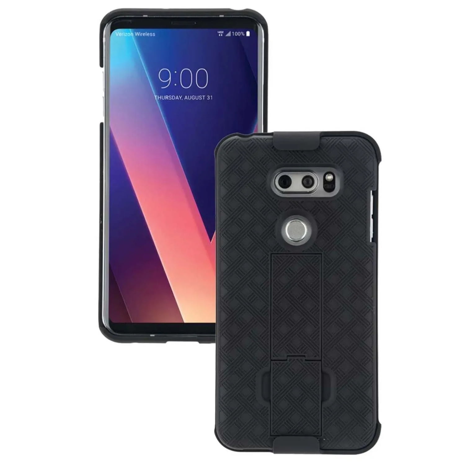 LG V30 / V30+ / V30S Belt Clip Holster Phone Case (Side Open) - Walmart.com