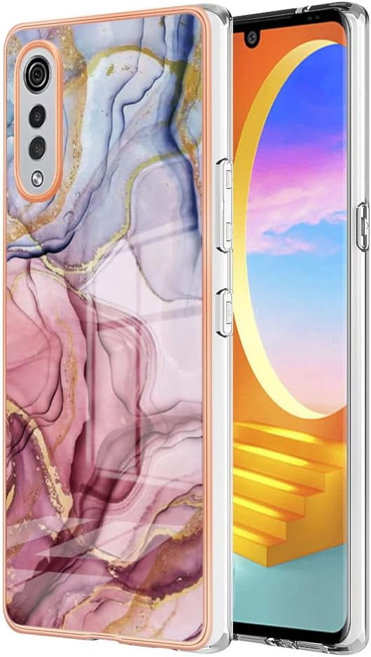 for LG Velvet 5G Phone Case Velvet 4G Case, Soft TPU + IMD Marble ...