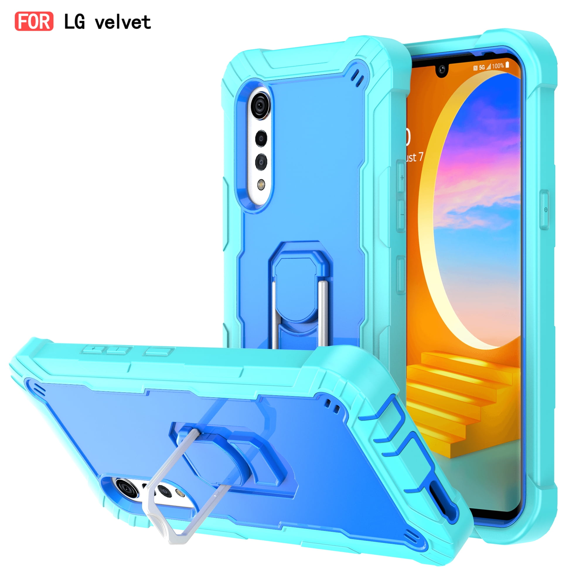 for LG Velvet Case with Hidden Bracket Rugged Heavy Duty Protective ...