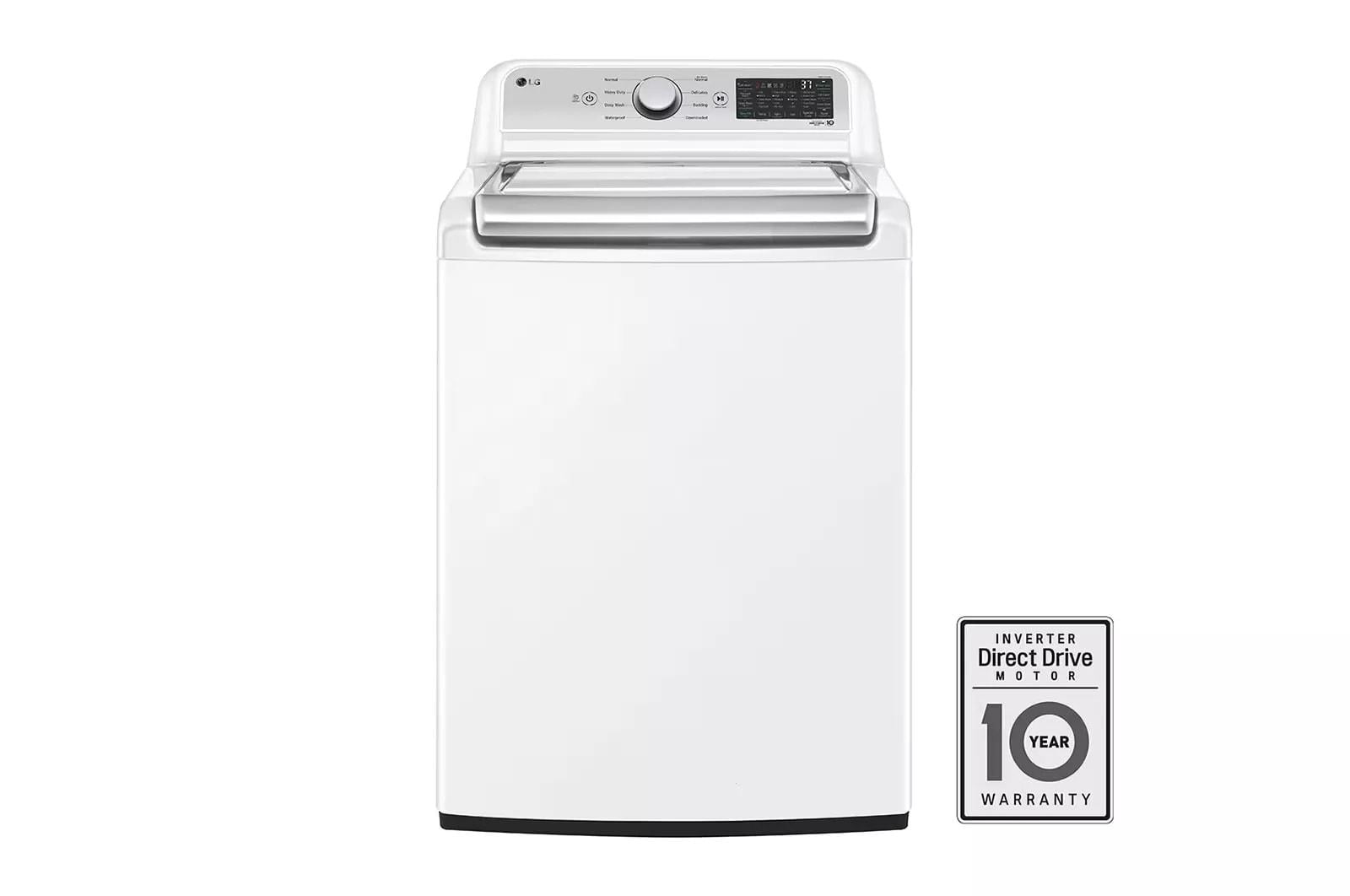 LG WT7405CW 5.3 CF Mega Capacity 4-Way Agitator WIFI Washer, White ...