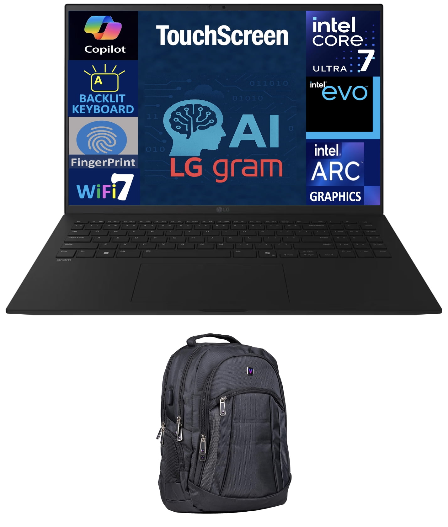 LG gram AI Powered Laptop 17.0in Touchscreen LCD WQXGA Display (Intel ...