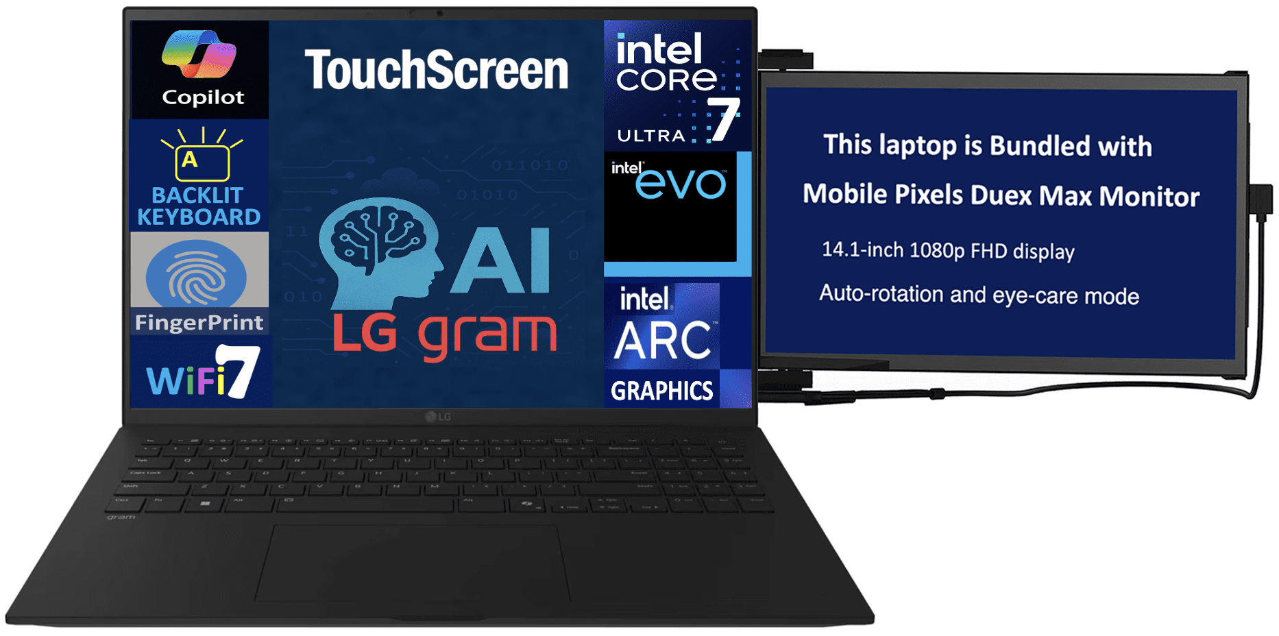 LG gram AI Powered Laptop 17.0in Touchscreen LCD WQXGA Display (Intel ...