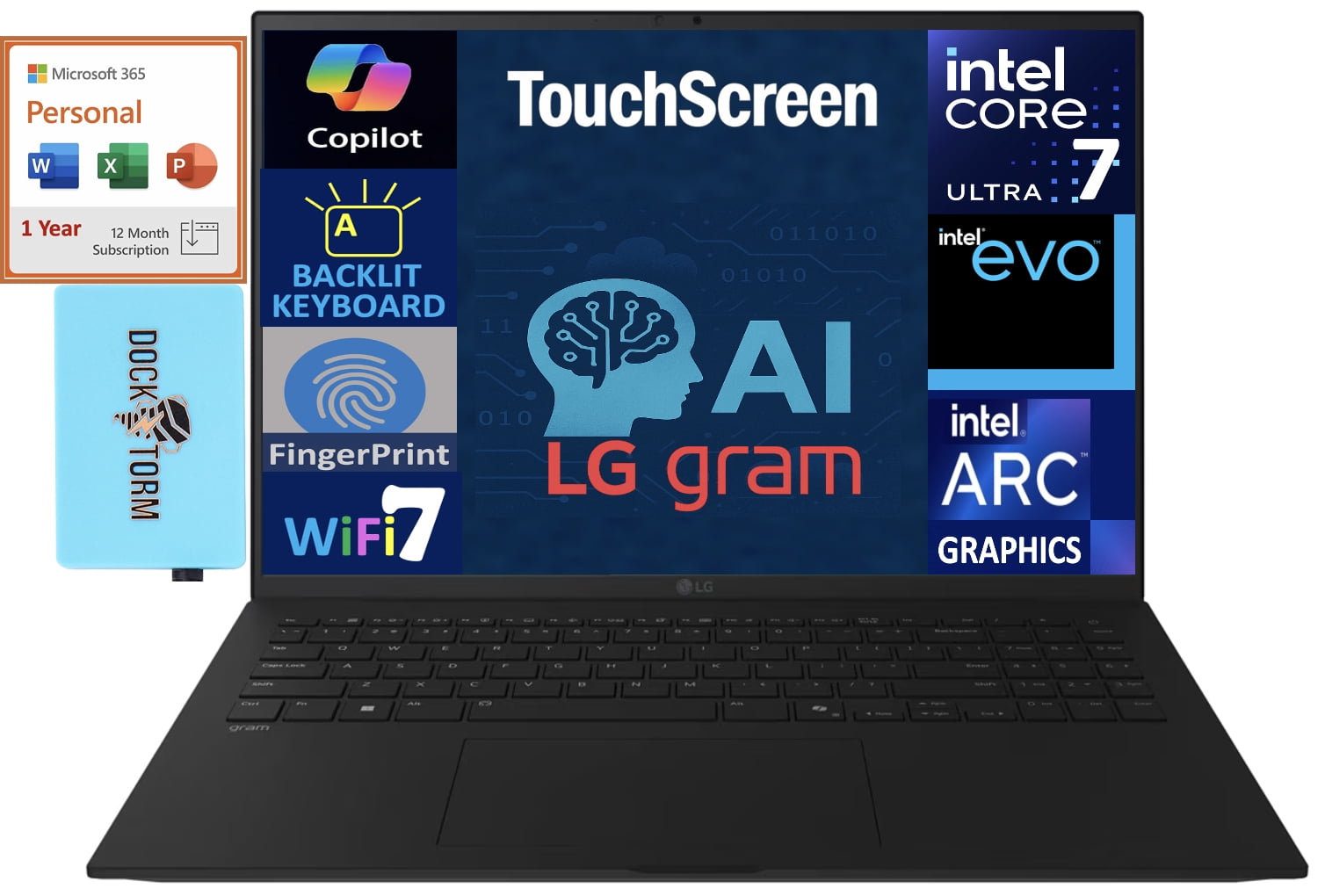 LG gram AI Powered Laptop 17.0in Touchscreen LCD WQXGA Display (Intel ...