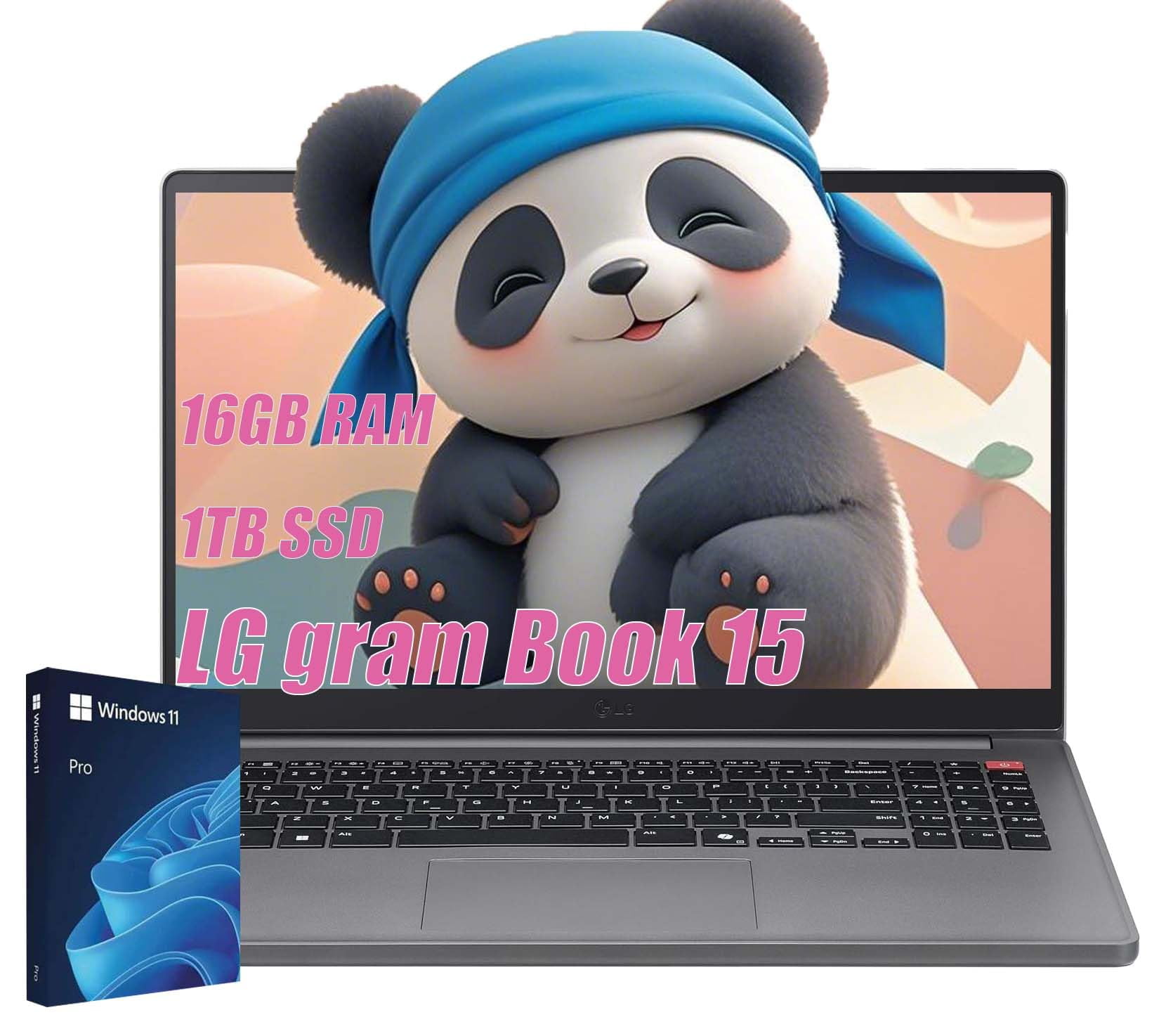 LG gram Book 15 Thin Lightweight Laptop Computer, 16GB RAM, 1TB SSD, AI ...