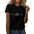 Lgaswyx Formal Top For Woman Womens Solar Print Round Neck Short