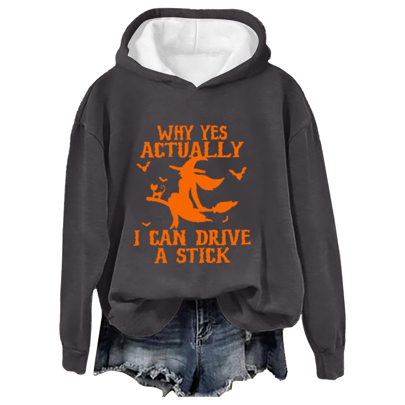 LGASWYX Women's Why Yes Actually I Can Drive A Stick Print Hoodie Long ...