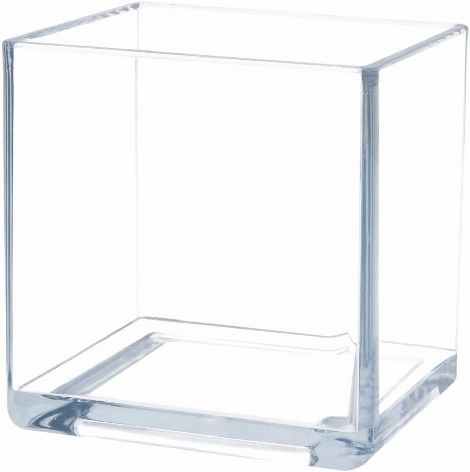 LGBBGL Clear Acrylic Flower Vase Cube – 4"x4" Plastic Square Vase for ...