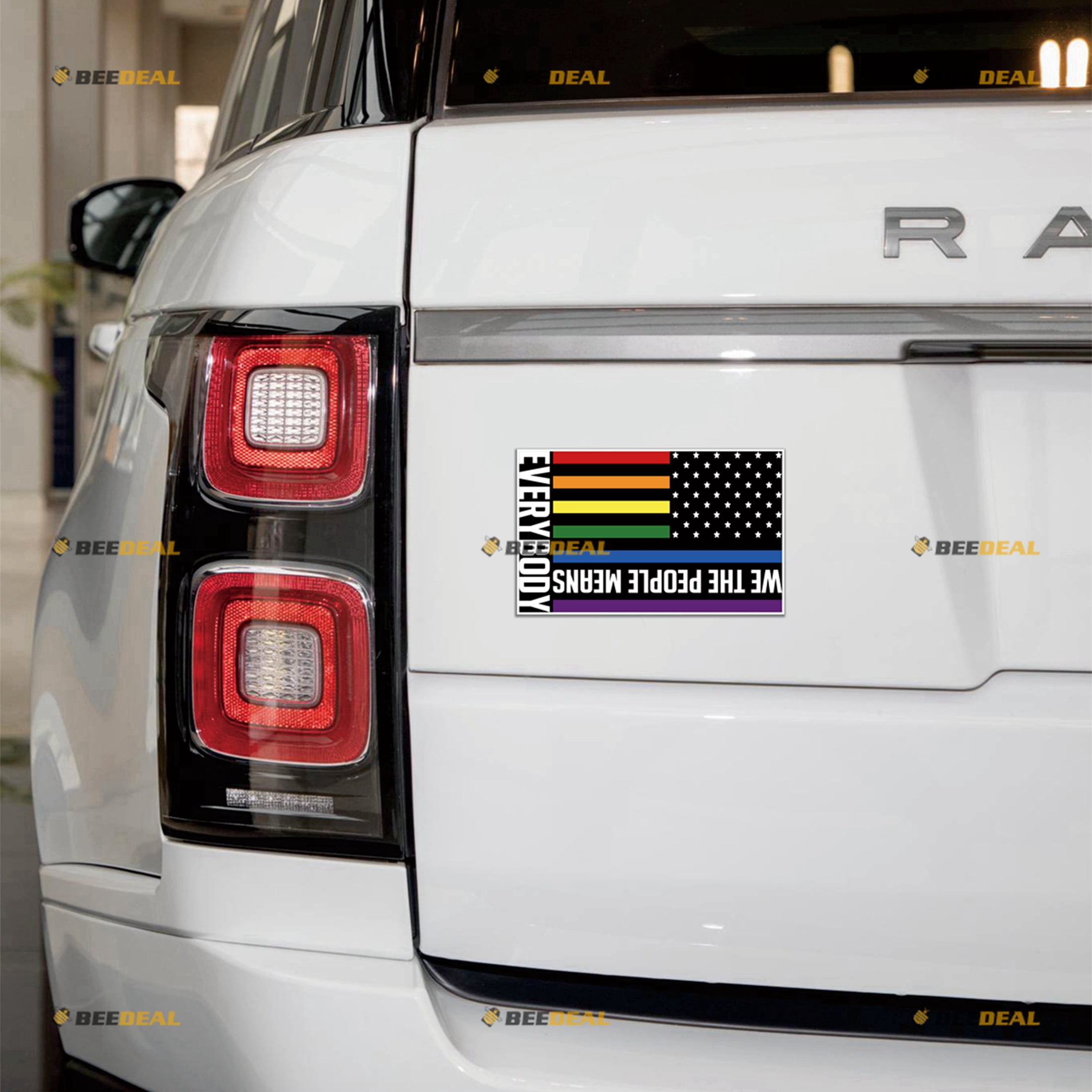 LGBT American Rainbow Flag We The People Means Everybody Gay Pride Car ...
