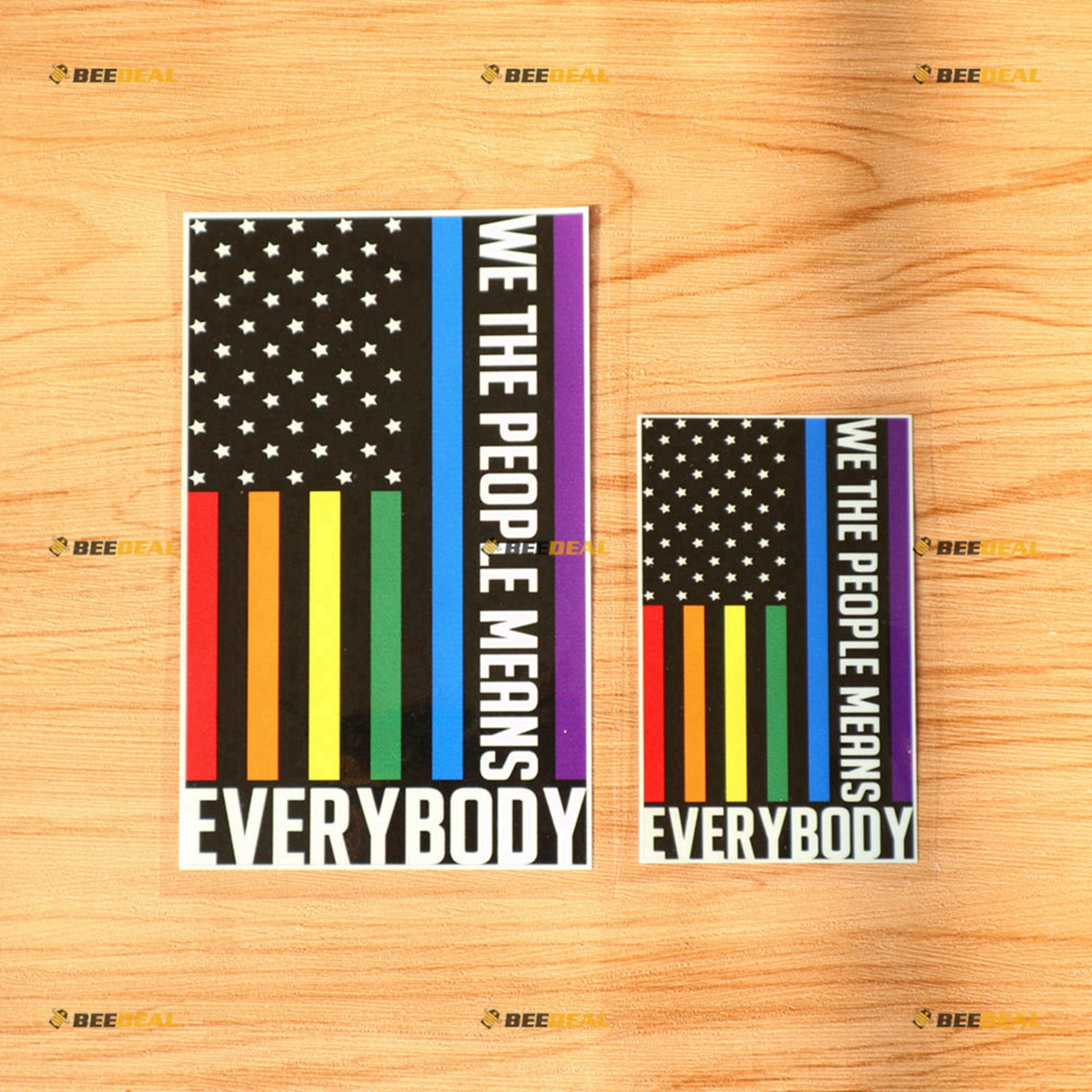 LGBT American Rainbow Flag We The People Means Everybody Gay Pride ...