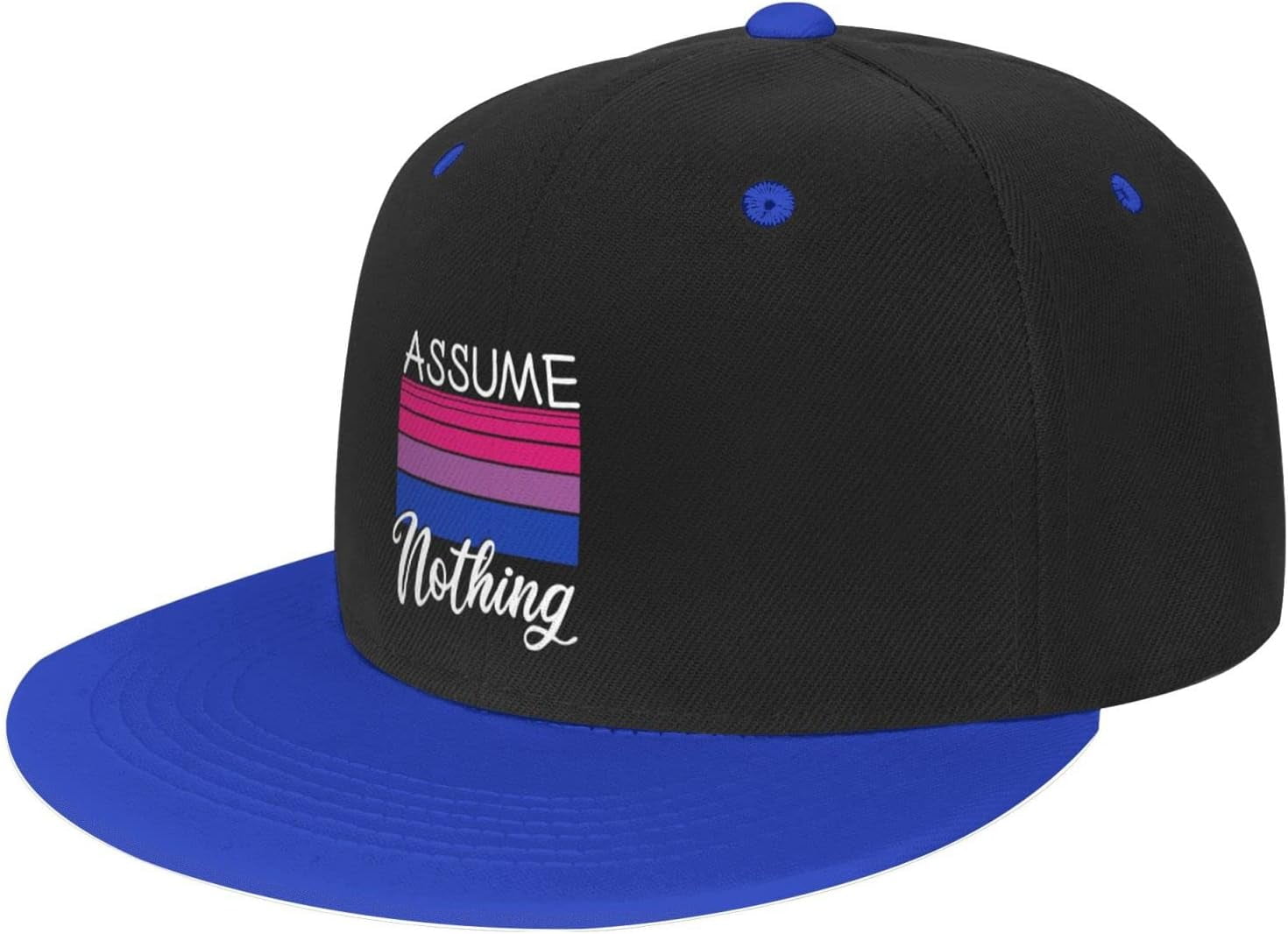 LGBT Bi Pride Gifts Assume Nothing Bisexual Flag Trucker Hat Men ...